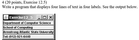 Solved 4 20 Points Exercise 125 Write A Program That