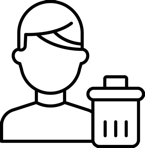 Delete User Outline Vector Illustration Icon Vector Art At Vecteezy