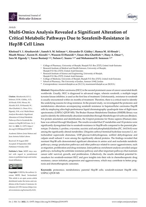 pdf multi omics analysis revealed a significant alteration of