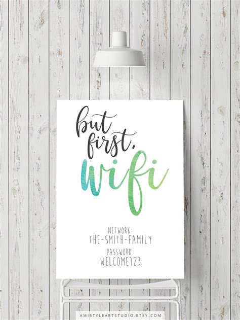 Wifi Password Wall Art Prints Home Decor Instant Download