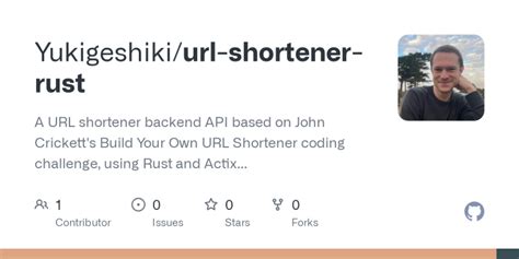 Github Yukigeshikiurl Shortener Rust A Url Shortener Backend Api