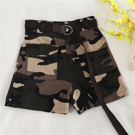 Badu Bg Камуфлажни къси панталони с колан и висока талия Badu Bg