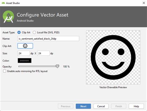 Adding Vector Assets In Android Studio