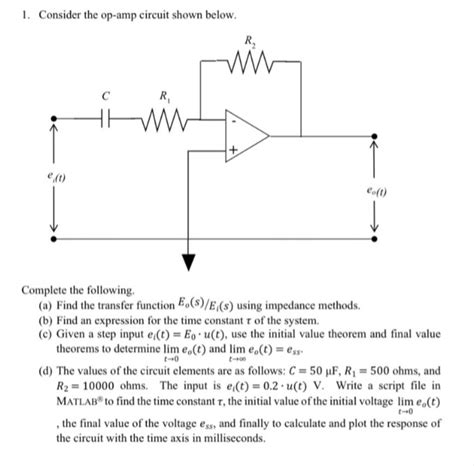 Solved 1 Consider The Op Amp Circuit Shown Below Cr E