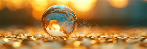 An Abstract Digital Globe With Highlighted Data Connections And Network Lines Depicting Global