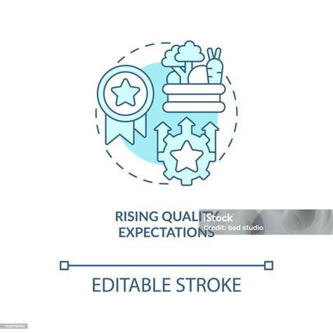 Food Quality Expectations Turquoise Concept Icon Stock Illustration