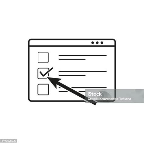 온라인 시험 또는 시험 아이콘 지식 점검 설문지 학생을 위한 설문 조사 양식 체크리스트 작성 및 통과 벡터 그림입니다 스톡 사진 개념에 대한 스톡 벡터 아트 및 기타 이미지