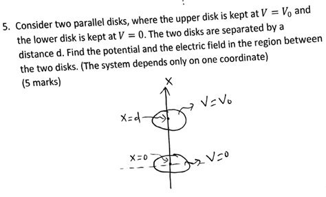 solved 5 consider two parallel disks where the upper