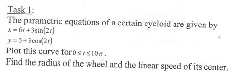 the parametric equations of a certain cycloid are