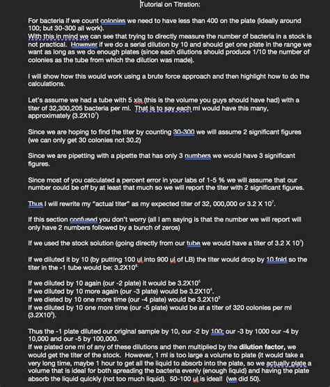 Please Do The Titer Calculation The Lab Is Titration