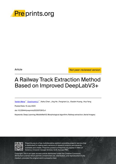 Pdf A Railway Track Extraction Method Based On Improved Deeplabv3
