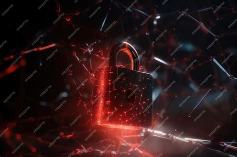 Premium Photo Cybersecurity Overlay Padlock In Red For Password
