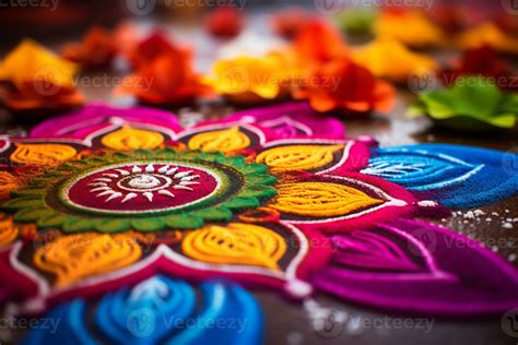A Close Up Image Of Intricate Rangoli Pattern AI Generative Stock Photo At Vecteezy