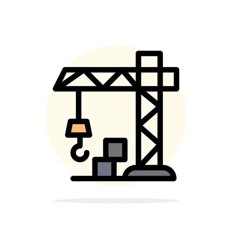 Architecture Construction Crane Abstract Circle Background Flat Color Icon 19093994 Vector Art