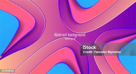3d 유체 모양이있는 추상적 인 배경은 레이어의 상단보기 분홍색과 파란색 색상 플라스틱 부드러운 소재 0명에 대한 스톡 벡터 아트 및 기타 이미지 Istock