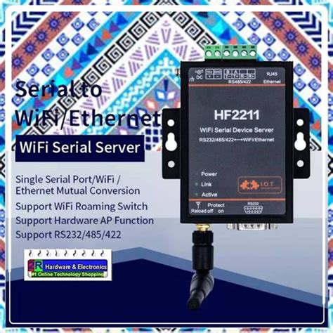 Jual HF2211 Serial RS232 RS485 RS422 Modbus To WiFi Ethernet Converter Kota Surabaya 2R