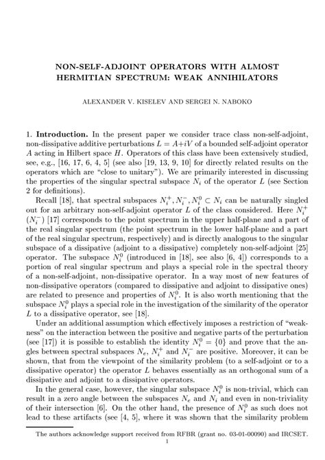 Pdf Nonself Adjoint Operators With Almost Hermitian Spectrum Weak Annihilators