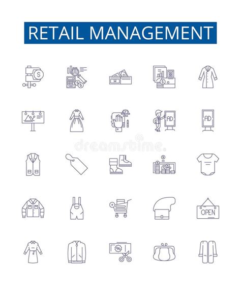 Retail Management Line Icons Signs Set Design Collection Of Retail