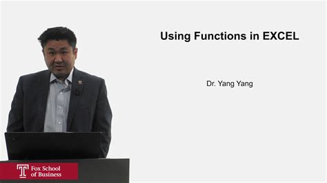 Using Functions In Excel Video Vault Fox School Of Business Temple University