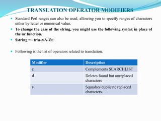Strings Patterns And Regular Expressions In Perl PPT