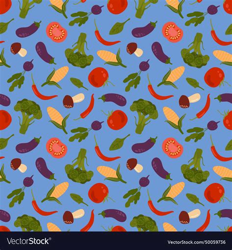 Vegetable Seamless Pattern Royalty Free Vector Image