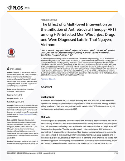 Pdf The Effect Of A Multi Level Intervention On The Initiation Of Antiretroviral Therapy Art