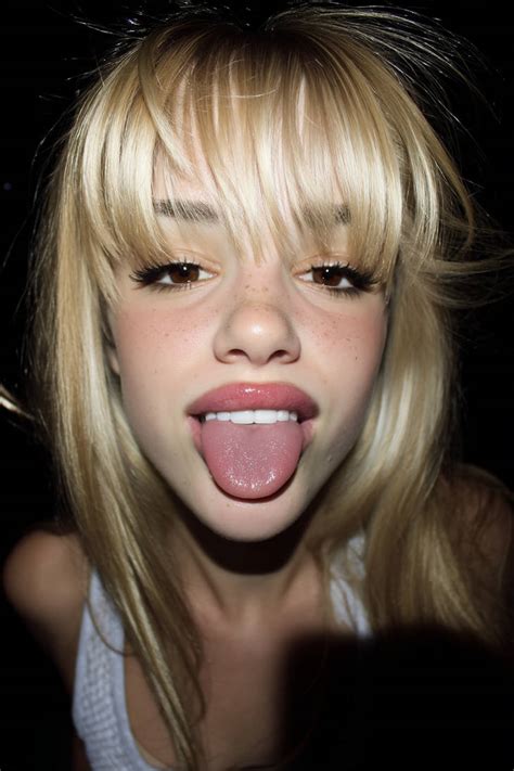 Girl Tongue Selfie By Coboart On Deviantart