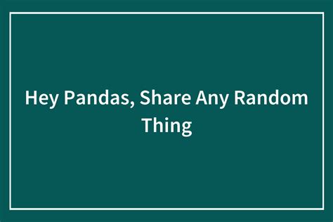 Hey Pandas, Share Any Random Thing (Closed) | Bored Panda