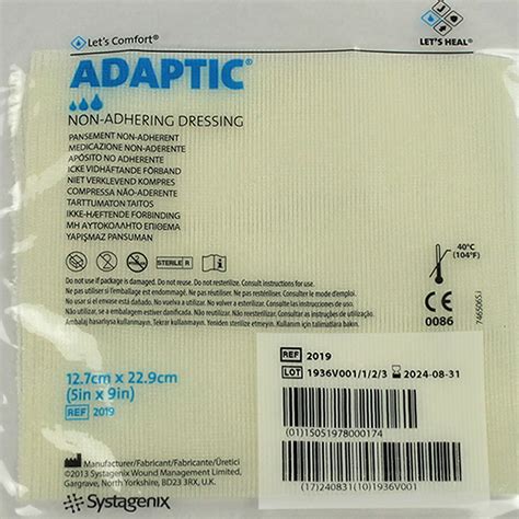 Systagenix Adaptic Impregnated Non Adhering Dressing 5 X 9 Inch