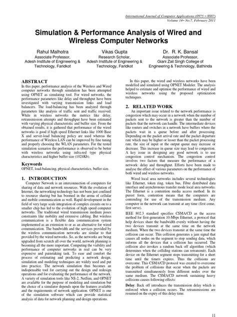 Opnet Research Pdf Wireless Lan Load Balancing Computing