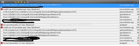 Invalid Use Of Imcomplete Type Class Qkeyeventincomplete Type Qkeyevent Csdn博客