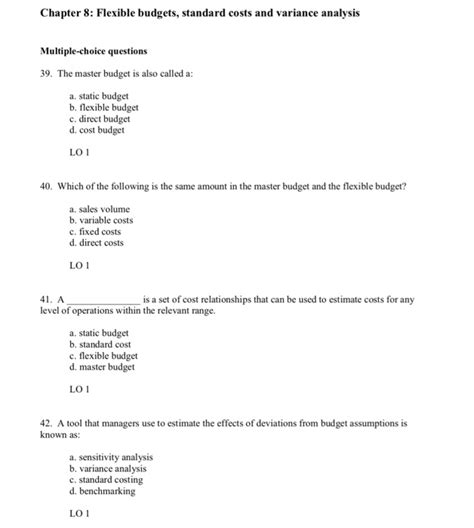 Solved Chapter 8 Flexible Budgets Standard Costs And