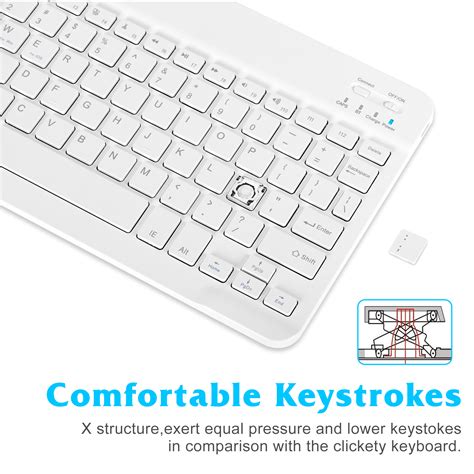 Urbanx Rechargeable Bluetooth Keyboard And Mouse Combo Ultra Compact Slim Full Size Keyboard And