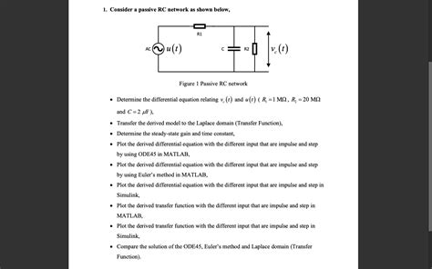 Solved Consider A Passive RC Network As Shown Below R Chegg