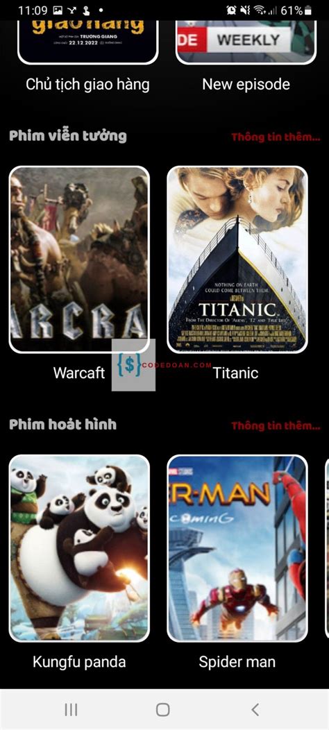App xem phim online Movie ngôn ngữ java csdl firebase full code báo