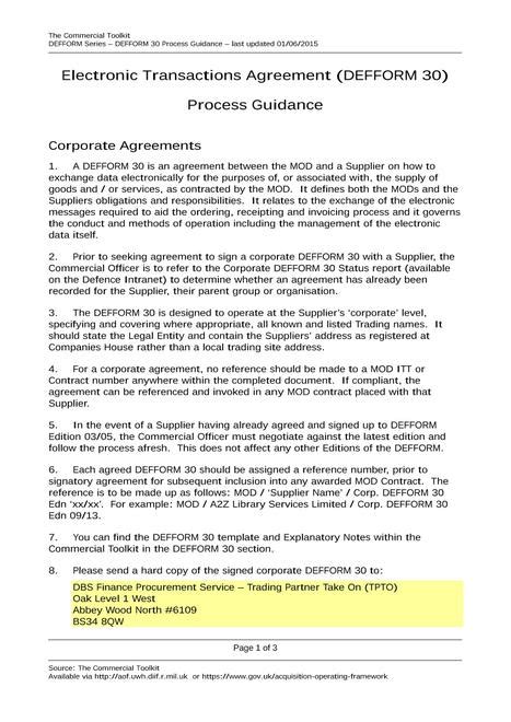 MODUK DEFFORM GUIDANCE NOTICE