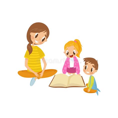 Livre De Lecture De Maman Et De Fils Illustration De Vecteur Illustration Du Livre Maman