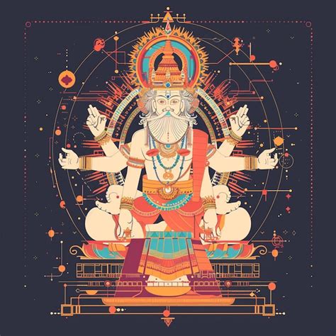 Lord Vishwakarma Is A Divine Architect And Engineer Premium Ai Generated Image