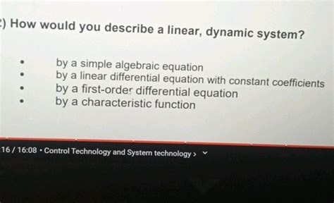How Would You Describe A Linear Dynamic StudyX