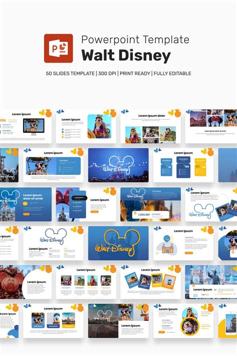Walt Disney Powerpoint Template Free Social Media Template