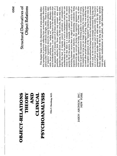 Pdf Kernberg O F Ch 1 Object Relations Theory And Clinical Psychoa1 Dokumen Tips