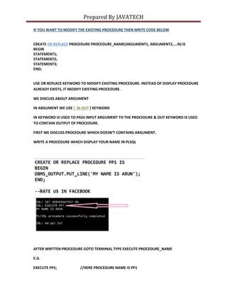 Procedure And Function In PLSQL PDF