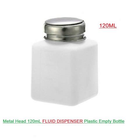 Buy Metal Head 120ml Fluid Dispenser Plastic Press Alcohol Empty Bottle