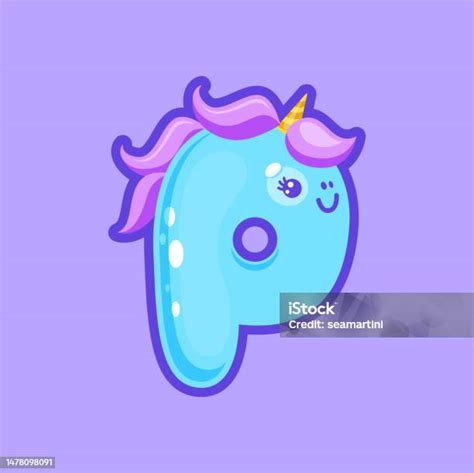 편지 P 유니콘 글꼴 만화 소녀 알파벳 컴퓨터 글자에 대한 스톡 벡터 아트 및 기타 이미지 컴퓨터 글자 알파벳 유니콘