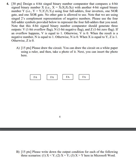 Solved 4 30 Pts Design A 4 Bit Singed Binary Number