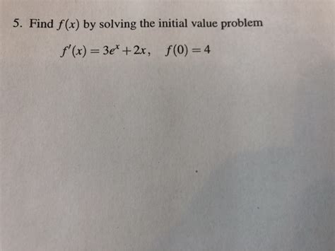 Solved Find F X By Solving The Initial Value Problem Chegg