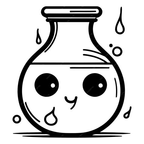 귀여운 카와이 병 카 스타일의 터 일러스트레이션 프리미엄 벡터