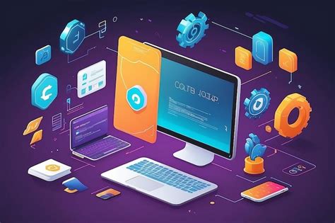Premium Ai Image Low Code Development Concept Illustration