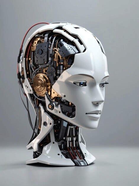 premium photo artificial intelligence human head modern technology