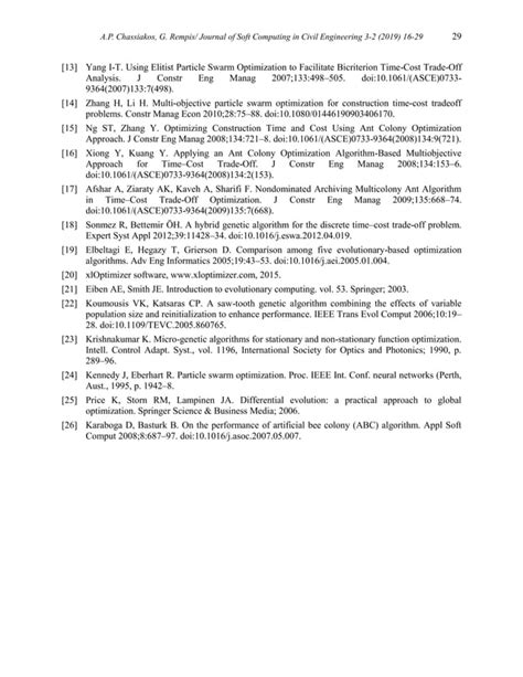 Evolutionary Algorithm Performance Evaluation In Project Time Cost Optimization Pdf